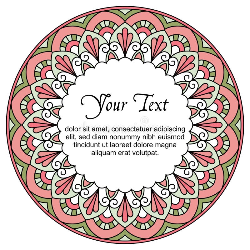 Mandala with text. stock vector. Illustration of decoration - 83969922
