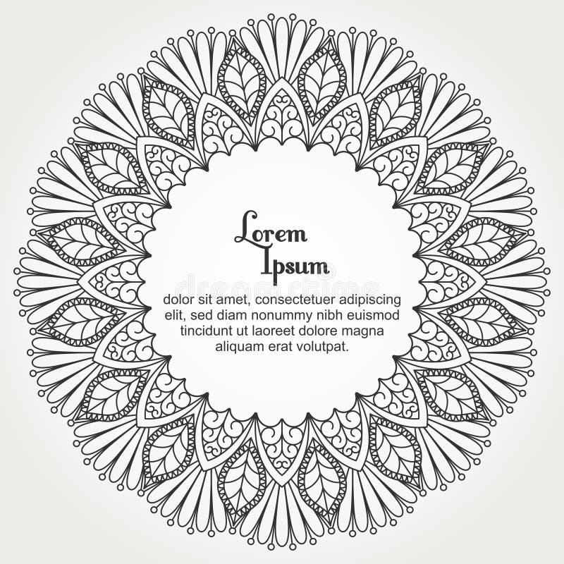 Mandala with text. stock vector. Illustration of elegant - 83968723