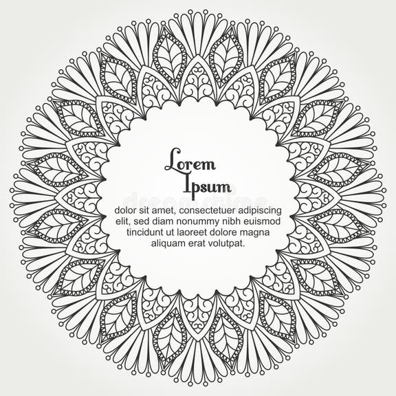 Mandala with text. stock vector. Illustration of flower - 83973278