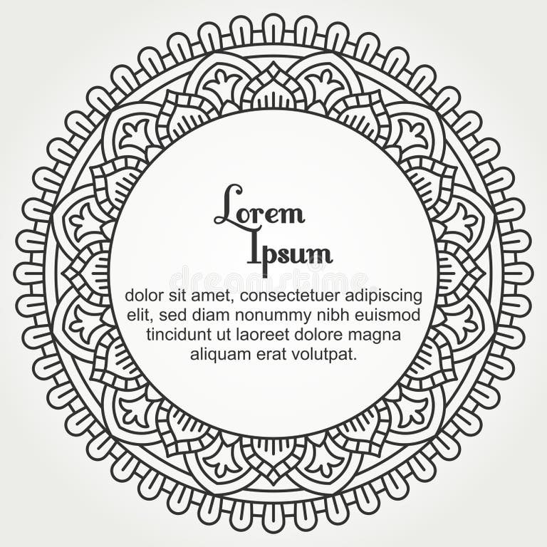 Mandala with text. stock vector. Illustration of orient - 83976349