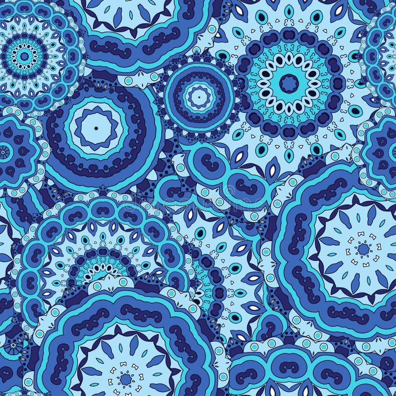 Mandala Texture in Bright Colors. Seamless Pattern on Indian Style ...