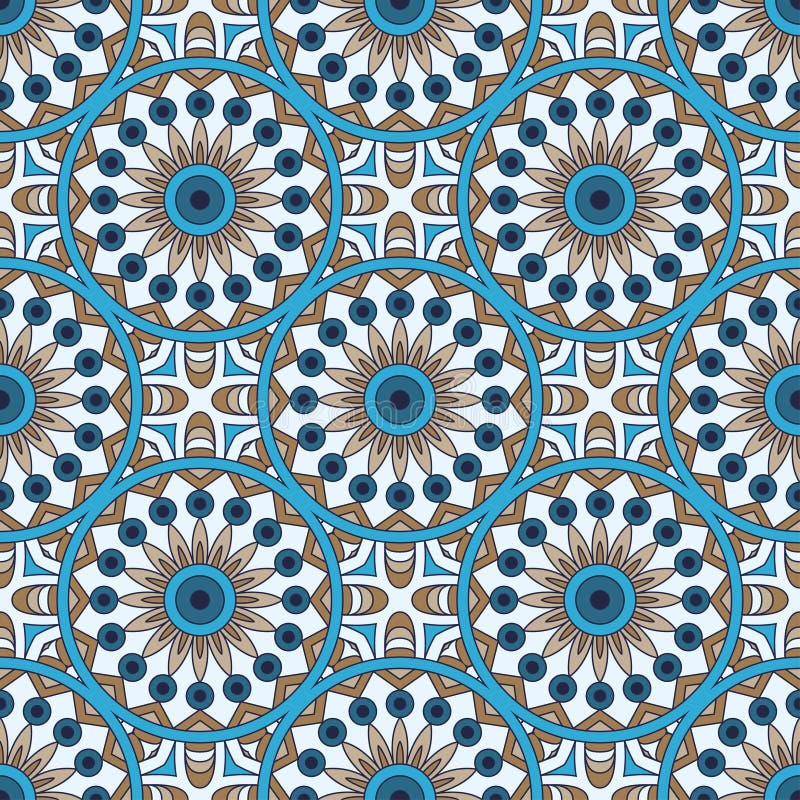 Mandala Texture in Bright Colors. Seamless Pattern on Indian Style ...