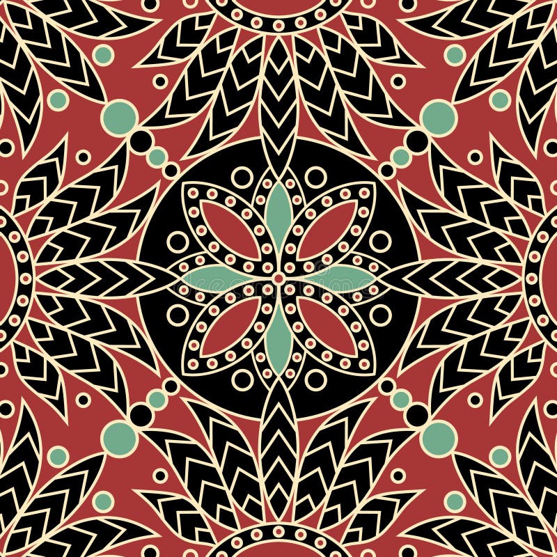 Mandala tile pattern stock vector. Illustration of design - 43824030