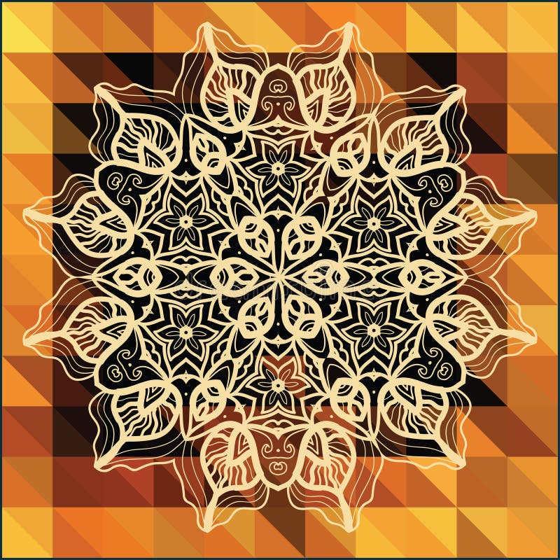 Mandala triangle vector stock vector. Illustration of east - 36688162