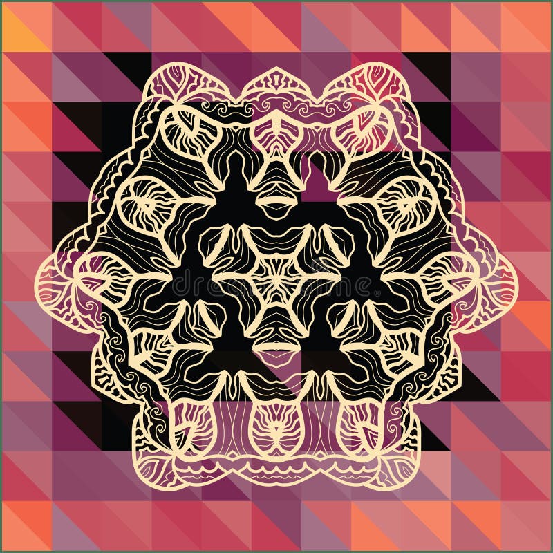 Mandala triangle vector stock vector. Illustration of geometric - 36688128