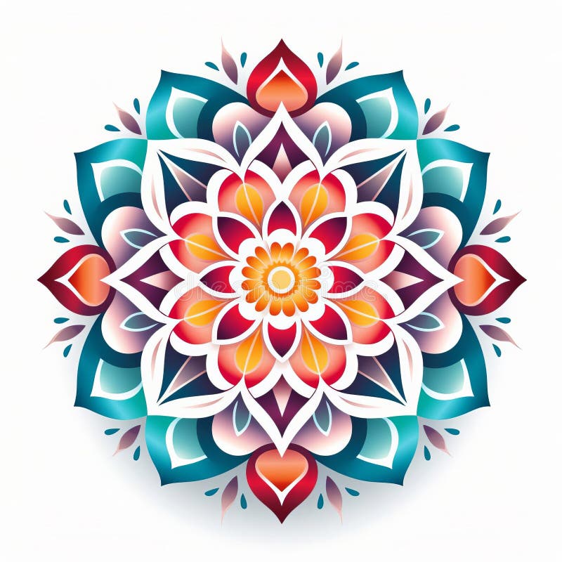 Mandala Vector Art Icons and Graphics on White Background Stock ...