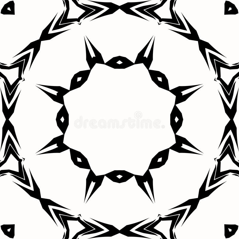 Mandala Vector Art Round Symmetrical Pattern Design in Black and White ...