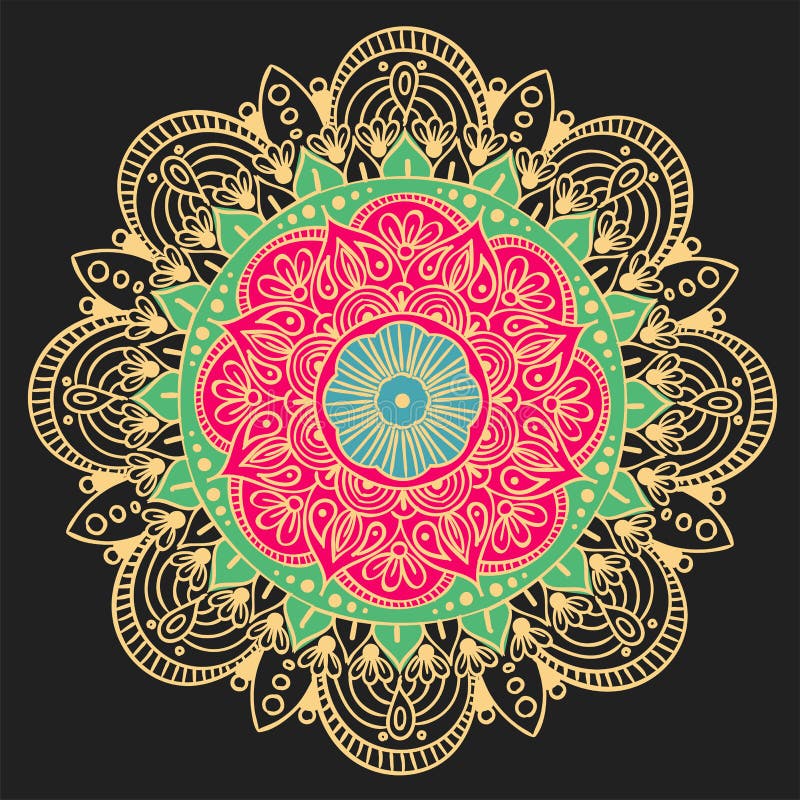 Mandala Vector Design Element. Round Ornament Decoration. Colorful ...