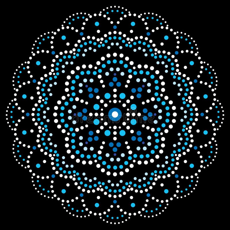 Australian Dot Art Vector Mandala, Traditional Aboriginal Dot Painting Design, Indigenous ...