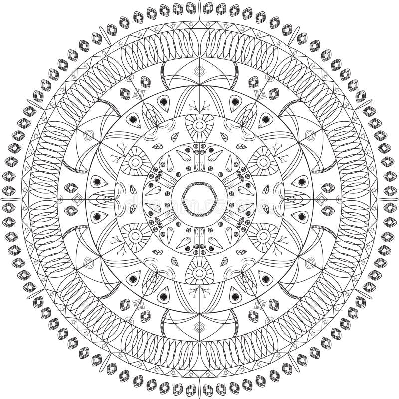 Mandala Vectorillustratie Rond Sierpatroon Vector Illustratie ...