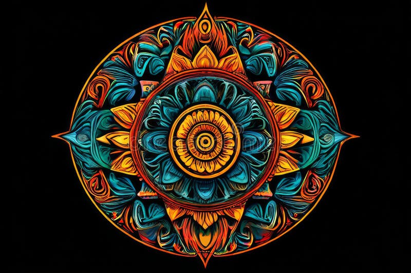 Mandala Welcome Circular Symmetrical Patterns Forming the Word Stock ...