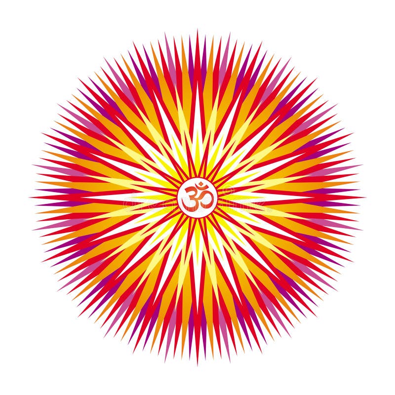 Geometric Colorful Mandala Star with Aum / Ohm / Om Sign in the Center ...
