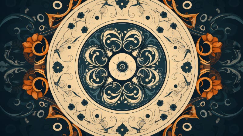 A Mandala with a Yin and Yang Symbol in the Middle Stock Illustration ...