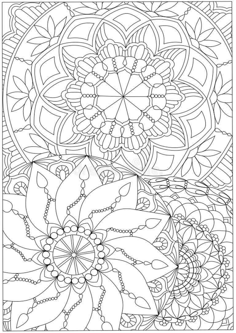 Overlapping Mandalas Adult Coloring Page Stock Illustrations – 48 ...