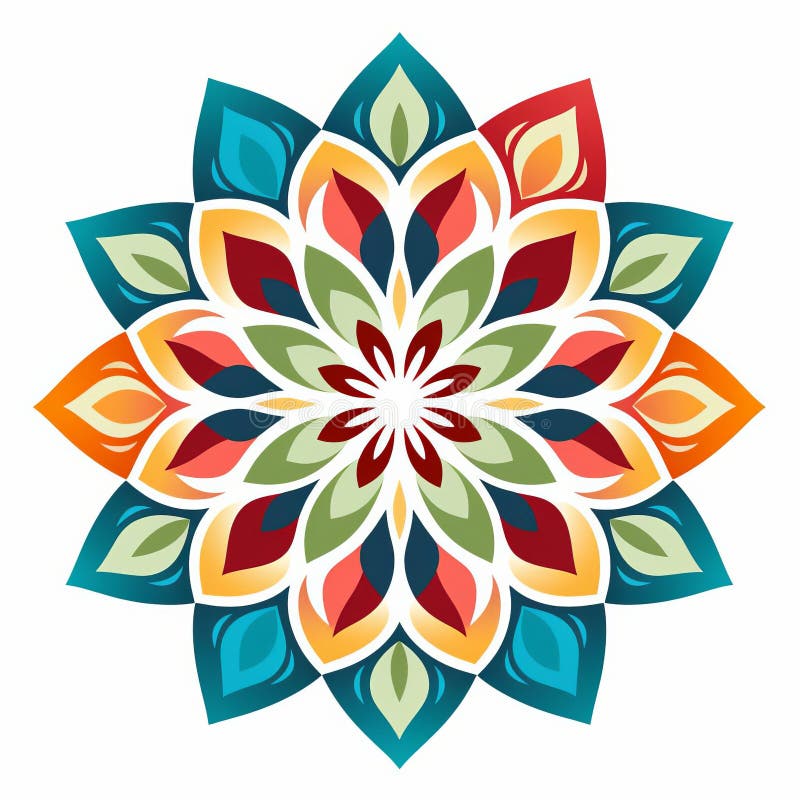 Vintage Mandalas Icon Pattern on Minimalistic White Background Stock ...