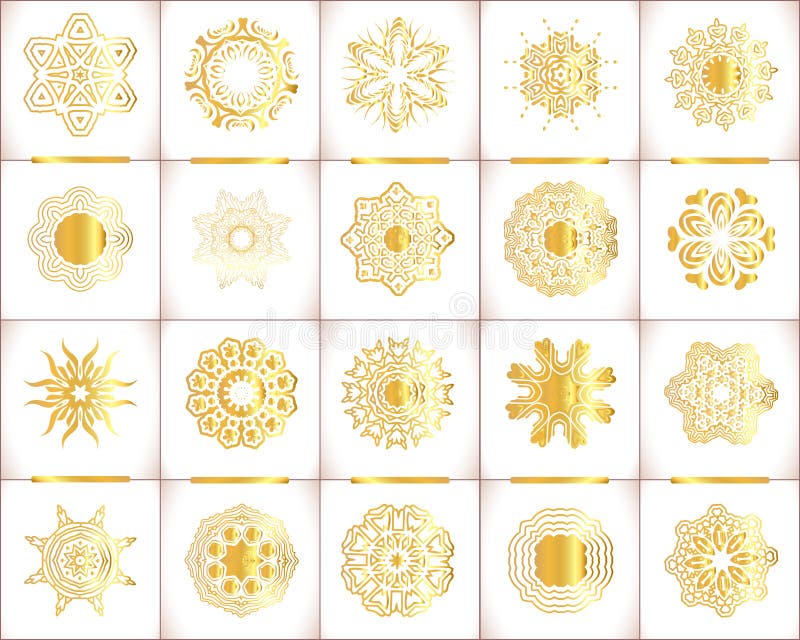 Mandalas isoladas do vetor ilustração do vetor. Ilustração de quadro ...