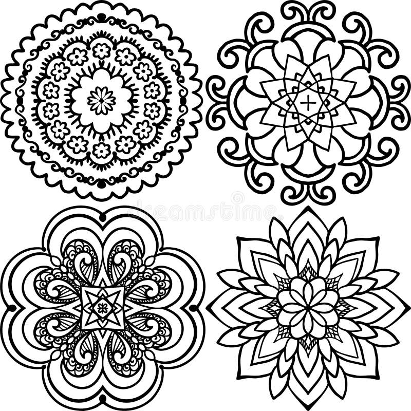 Mandalas Set 5 stock vector. Illustration of decoration - 239370339