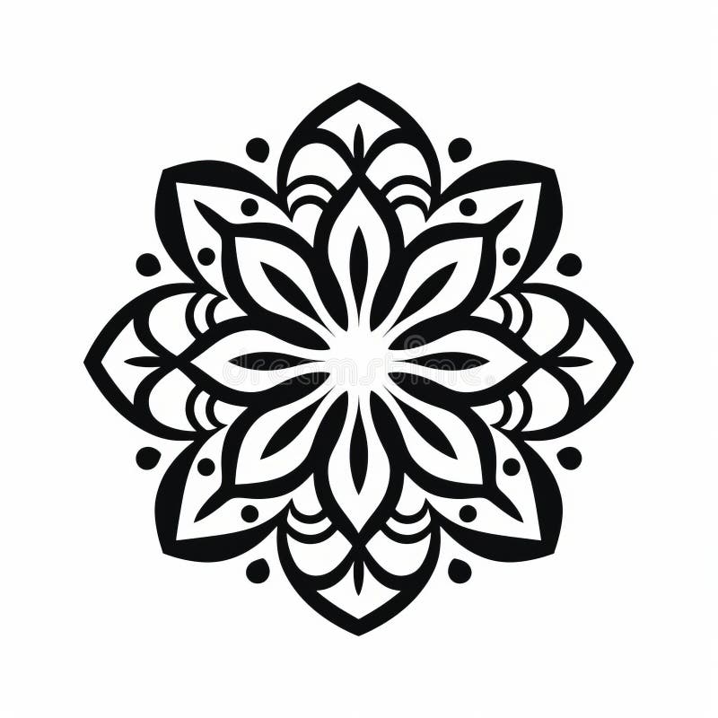 Simple Mandalas Icon on Minimalistic White Background Pattern Stock ...