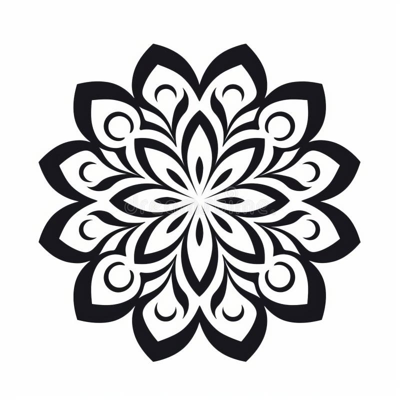 Minimalistic Mandalas Simple Icon Pattern on White Background Stock ...