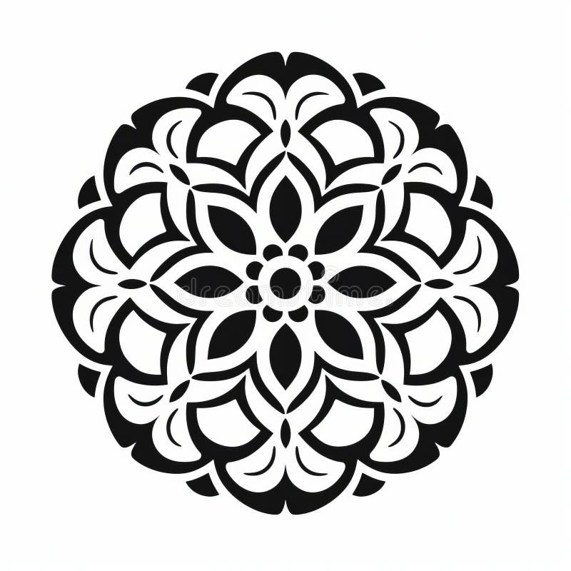 Mandalas: Simple Icon of a Pattern on a Minimalistic White Background ...