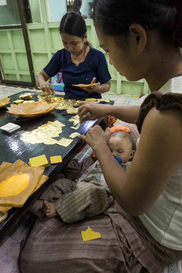 Mandalay - Gold Sheet Factory Editorial Stock Image - Image of gold ...