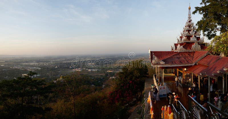 Mandalay Hill View at Sunset Editorial Stock Photo - Image of city ...