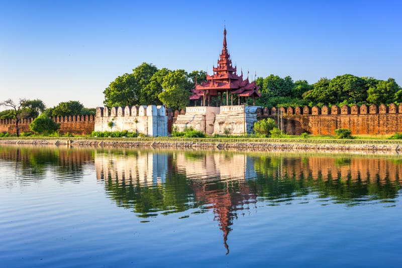 Mandalay Palace Moat stock photo. Image of landmark, architecture ...