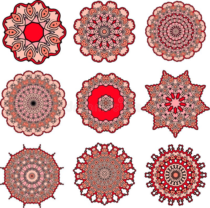 Mandalen der Liebe vektor abbildung. Illustration von kaleidoskop ...