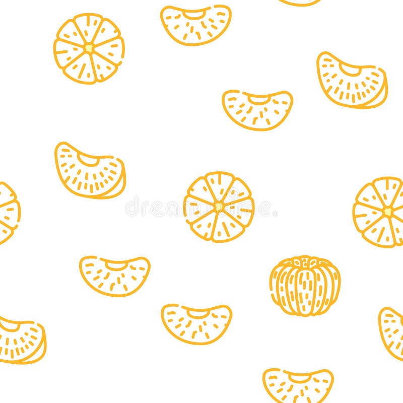 Mandarin Citrus Fruit Vector Seamless Pattern Stock Vector ...