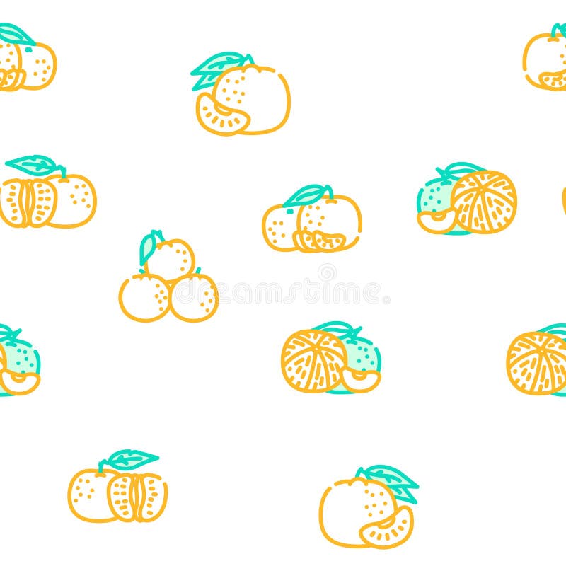 Mandarin Citrus Fruit Vector Seamless Pattern Stock Illustration ...