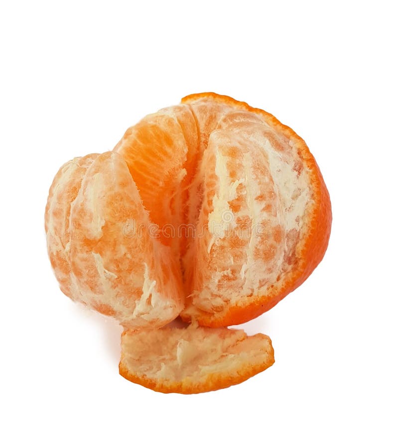 Mandarin Isolated Leaf Slice Stock Image - Image of healthy, orange ...