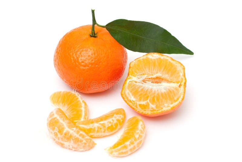 Mandarin with leaf stock image. Image of loneliness, citrus - 12459885