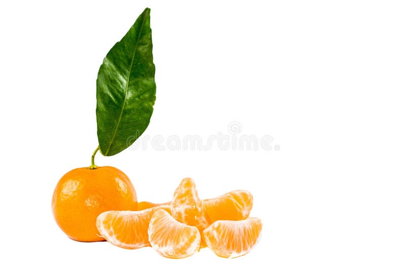 Mandarin with leaf stock photo. Image of orange, leaf - 46775016