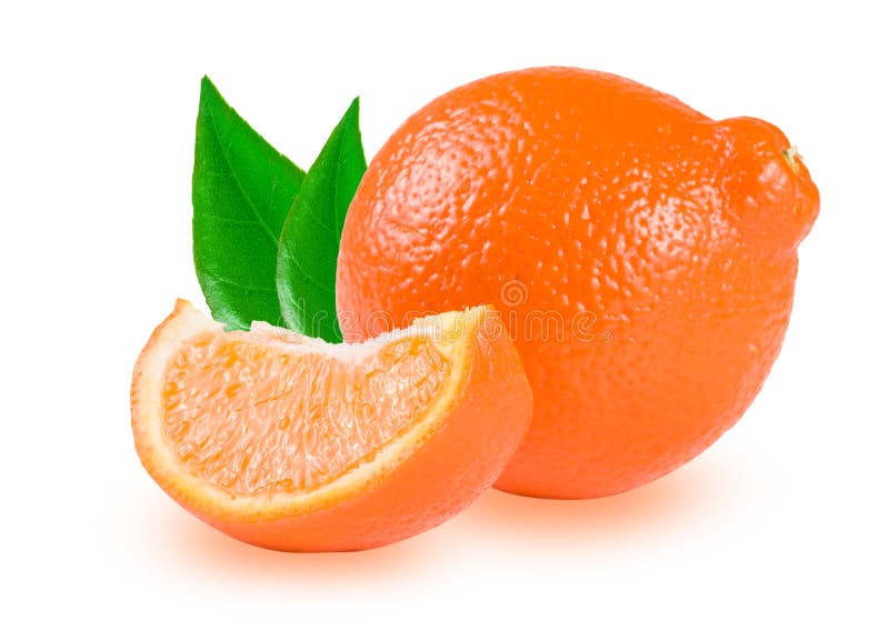 Mandarin or Mineola with Leaf Isolated on White Background Stock Image ...