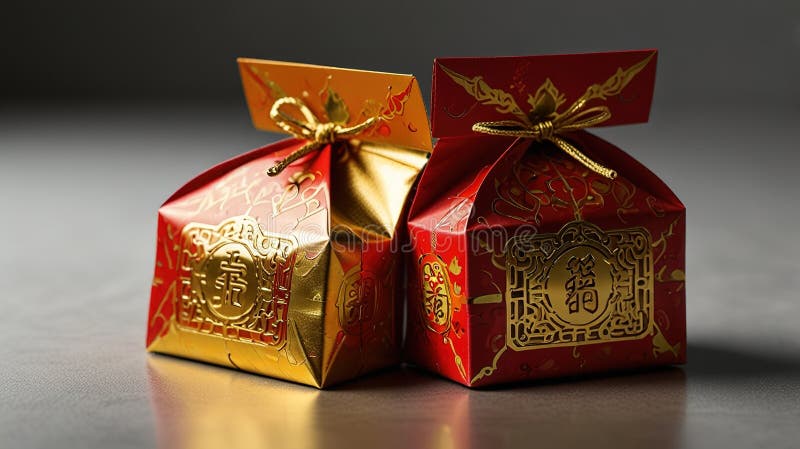 Mandarin Orange Chinese Gold and Red Packet Stock Illustration ...