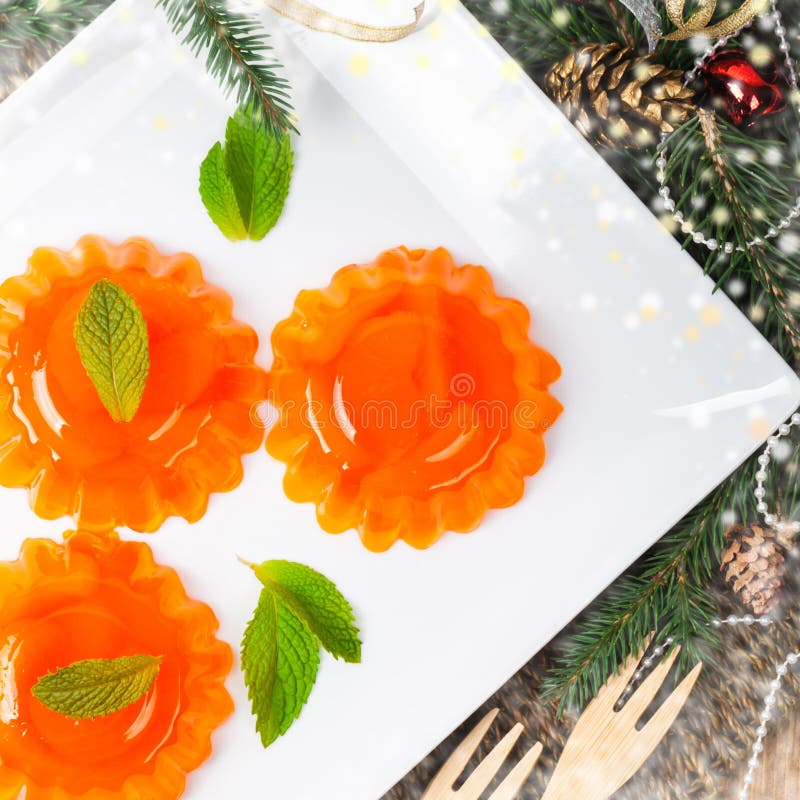 Mandarin Orange Jelly stock photo. Image of food, delicious - 80284222