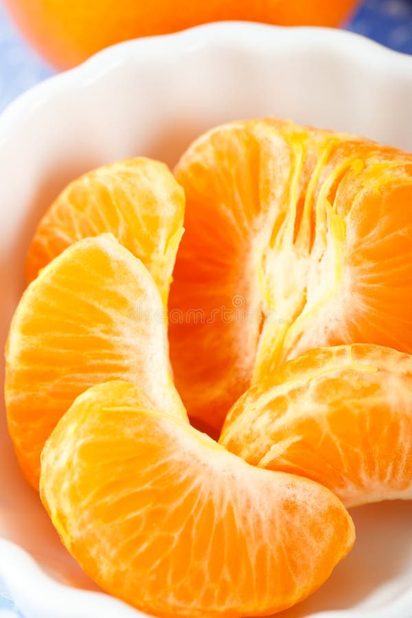 Mandarin Orange Sections Close Up Overhead View Stock Photo - Image of ...