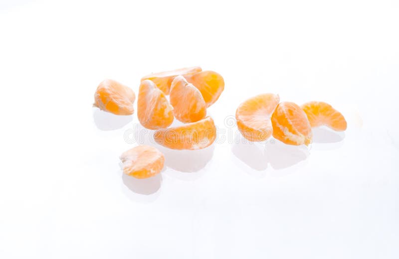 Mandarin Segments, Fresh Orange Isolated on White Background Stock ...