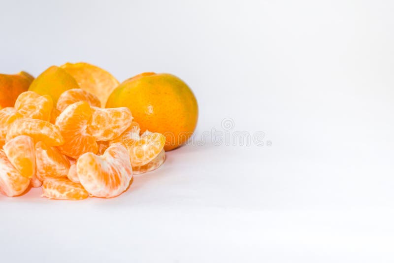 Mandarin Slices on White Background Stock Image - Image of design ...