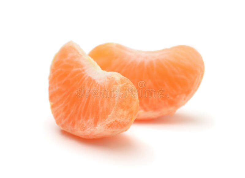 Mandarin Slices Isolated on White Stock Image - Image of yellow ...
