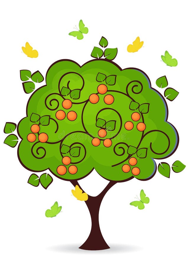 Mandarin Tree For Chinese New Year Stock Vector - Illustration of gold ...