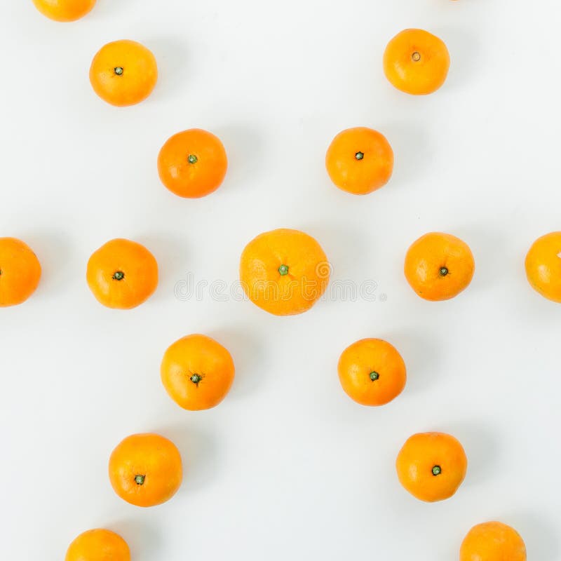 Mandarin. White Background. Flat Lay Stock Image - Image of eating ...