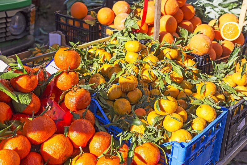 Mandarinas En Un Mercado De La Comida Foto de archivo - Imagen de ...