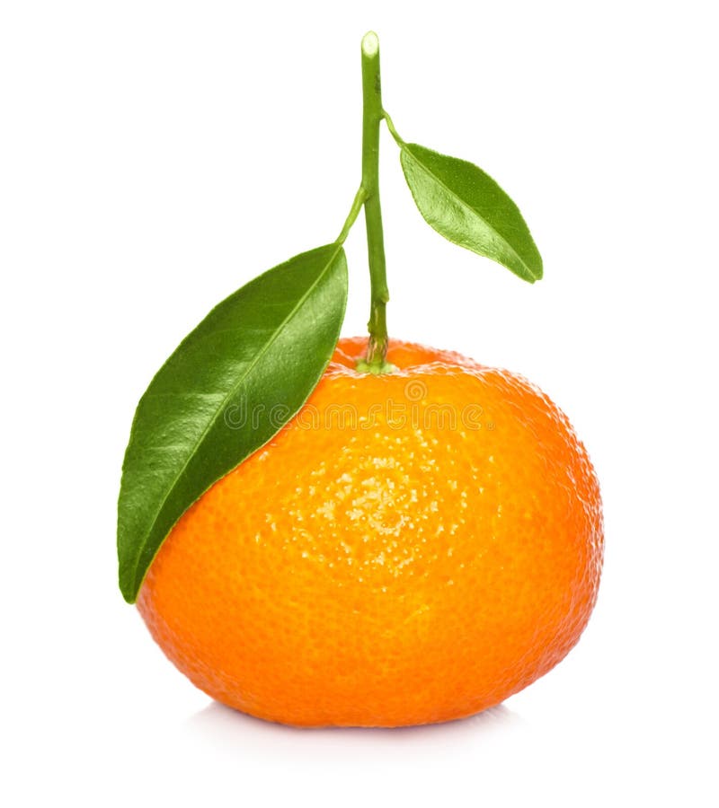 Simple Clémentine Mandarin Avec La Feuille Verte Isolé. Chemin De Coupe ...