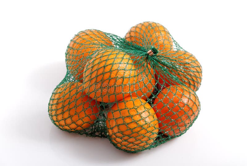 Mandarins in bag. stock photo. Image of orange, green - 18408676