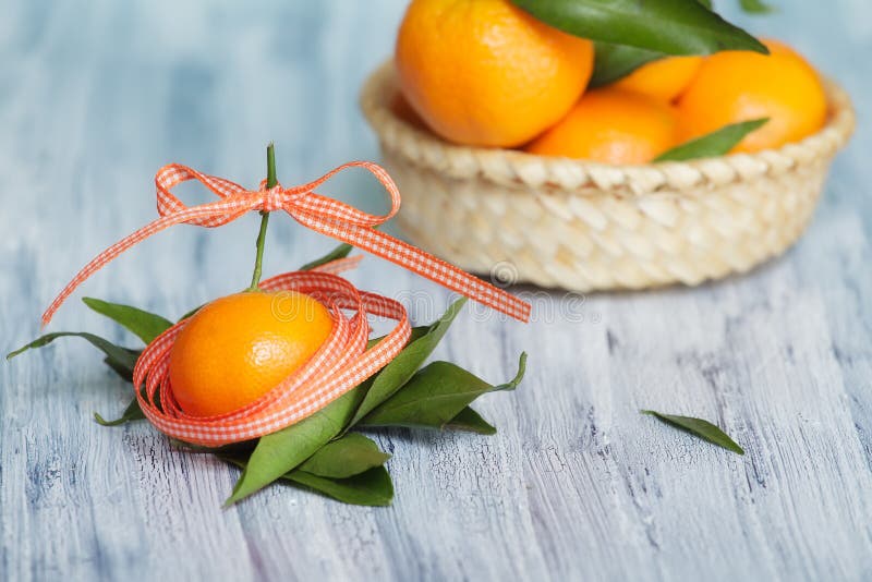 Mandarins in the Colored Tape Stock Image - Image of nature, orange ...