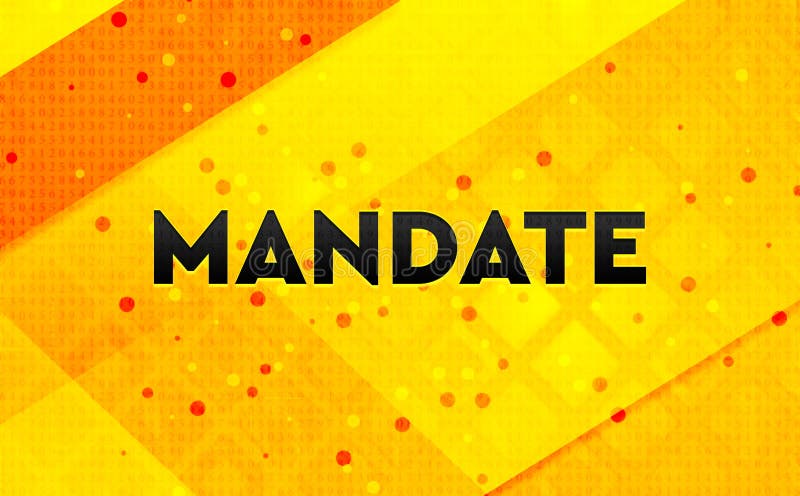 Mandate Abstract Digital Banner Yellow Background Stock Illustration ...