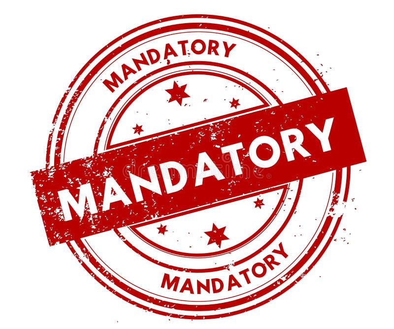 MANDATORY Distressed Red Stamp. Stock Illustration - Illustration of ...