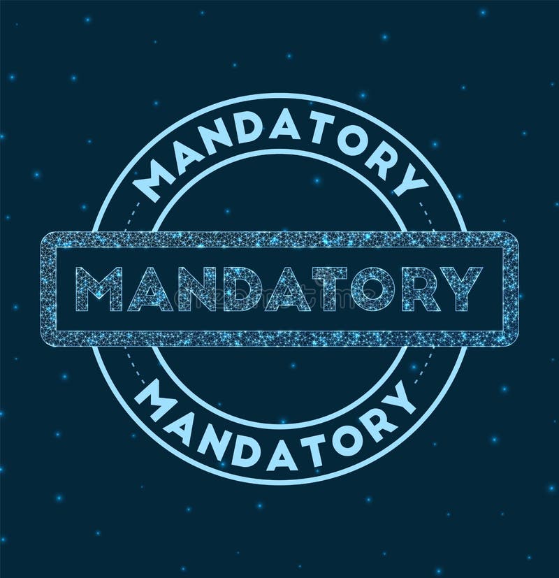 Mandatory. Glowing Round Badge Stock Vector - Illustration of glow ...