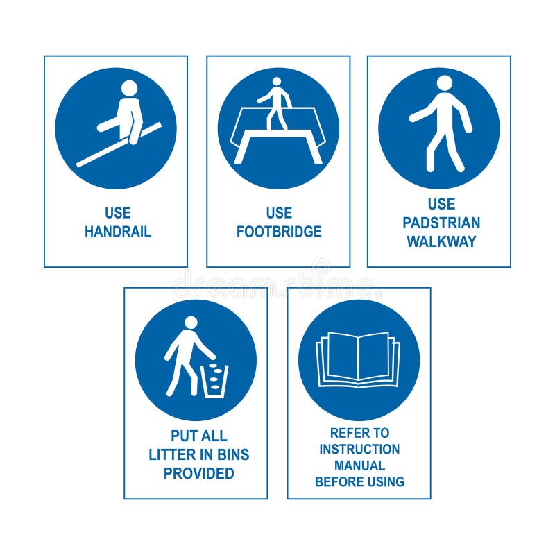 Mandatory Safety Signs Icon Illustration Vol 08 Stock Illustration ...